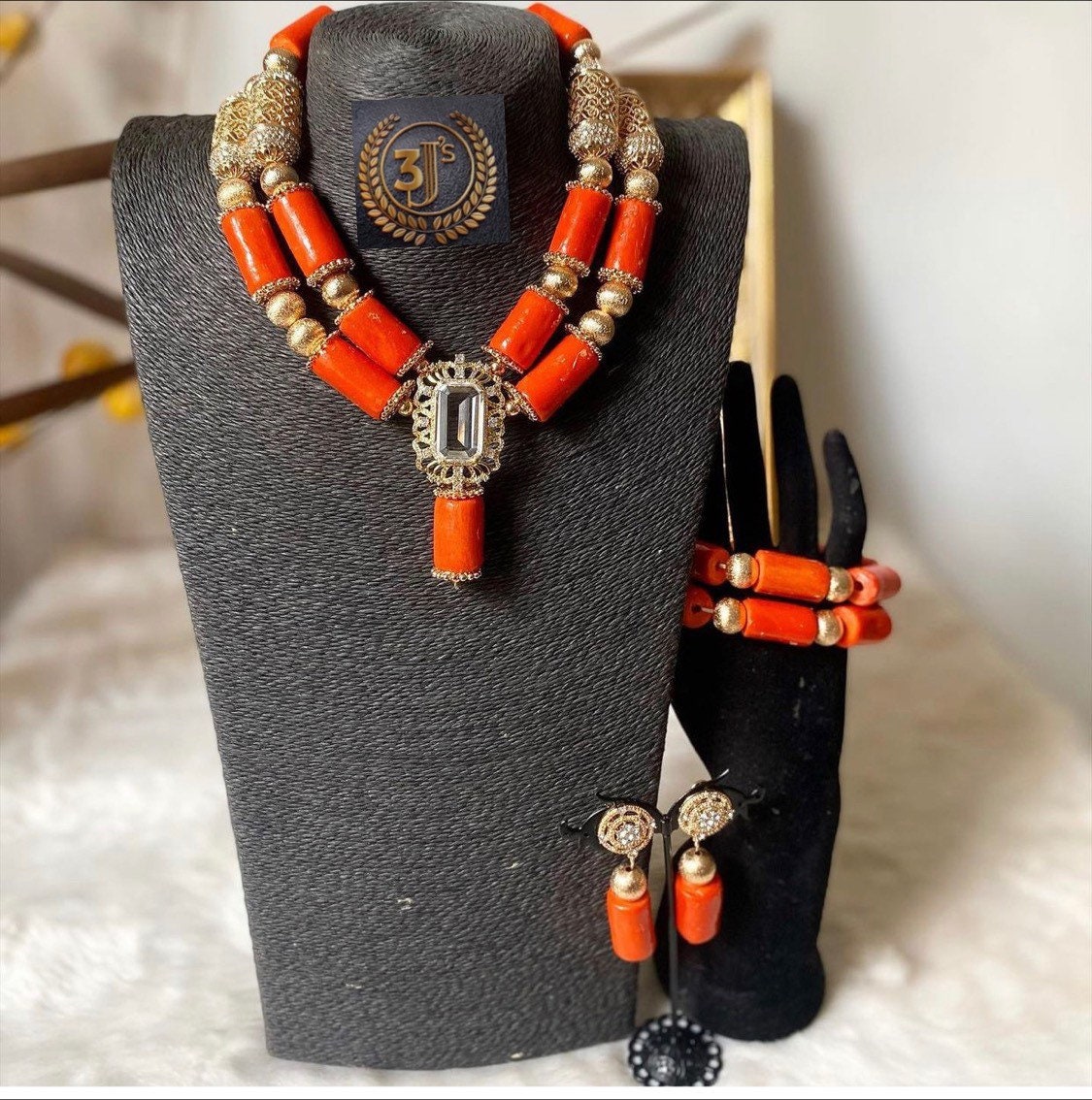 Benin Coral Bead| Bride Bead| Jewelry Set - Etsy