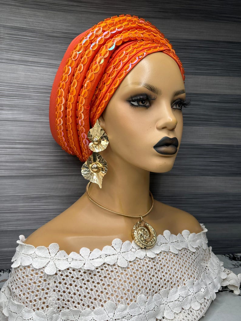 Turban Automated Headwrap, Ready to Wear Turban | Tulle Turban ...