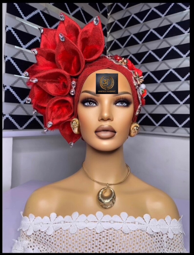 Turban Aso Oke Auto Gele and Shoulder| Prettied Gele| Ready to Wear ...
