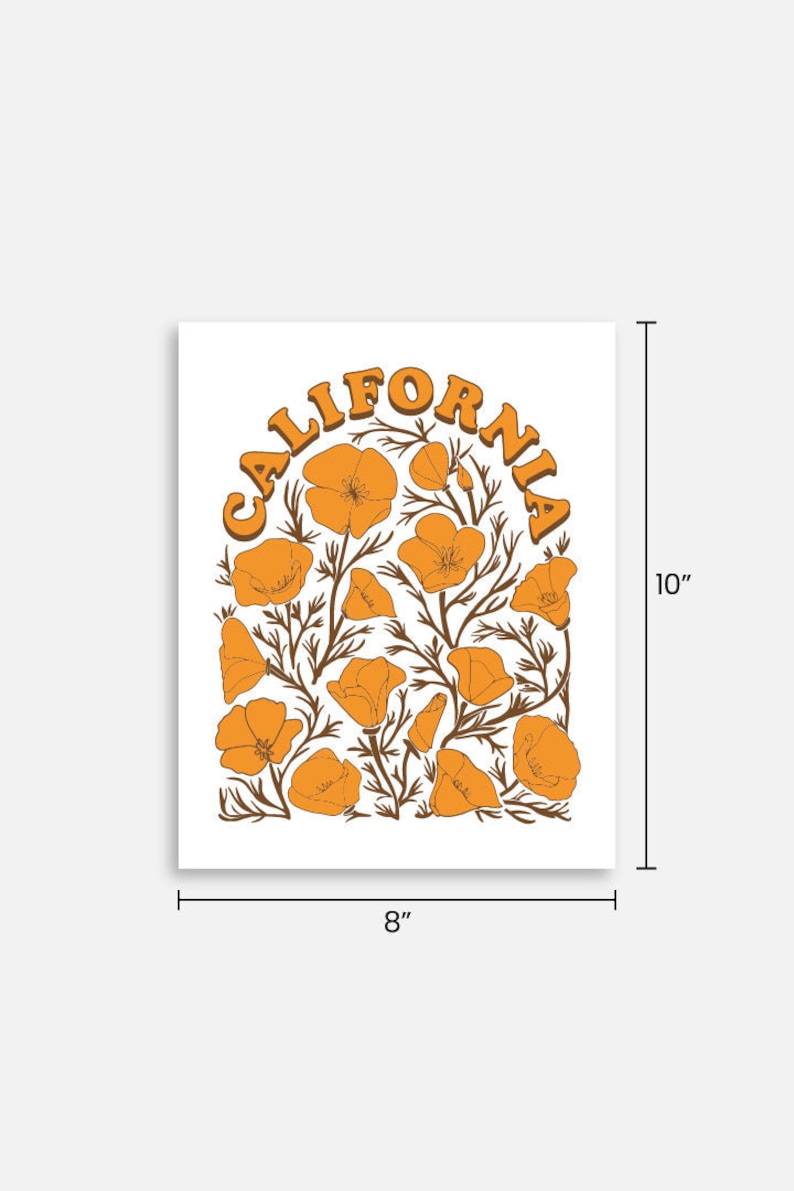 Vintage Style California Poppy Flower Poster Print - Etsy