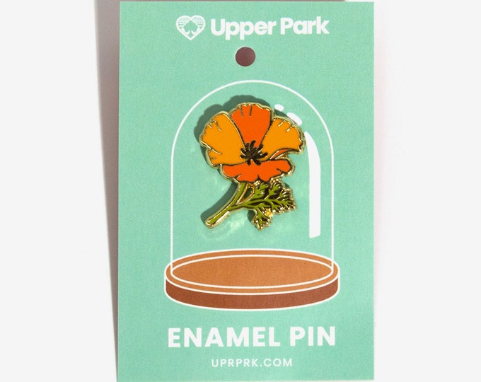 California Poppy Enamel Pin - Etsy