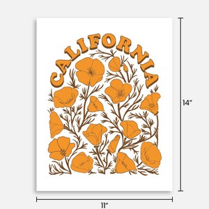 Vintage Style California Poppy Flower Poster Print - Etsy