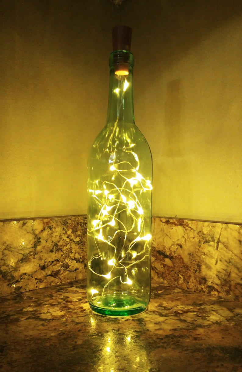 Lighted Wine Bottle / Wine Bottle Lamp / Firefly Lights - Etsy