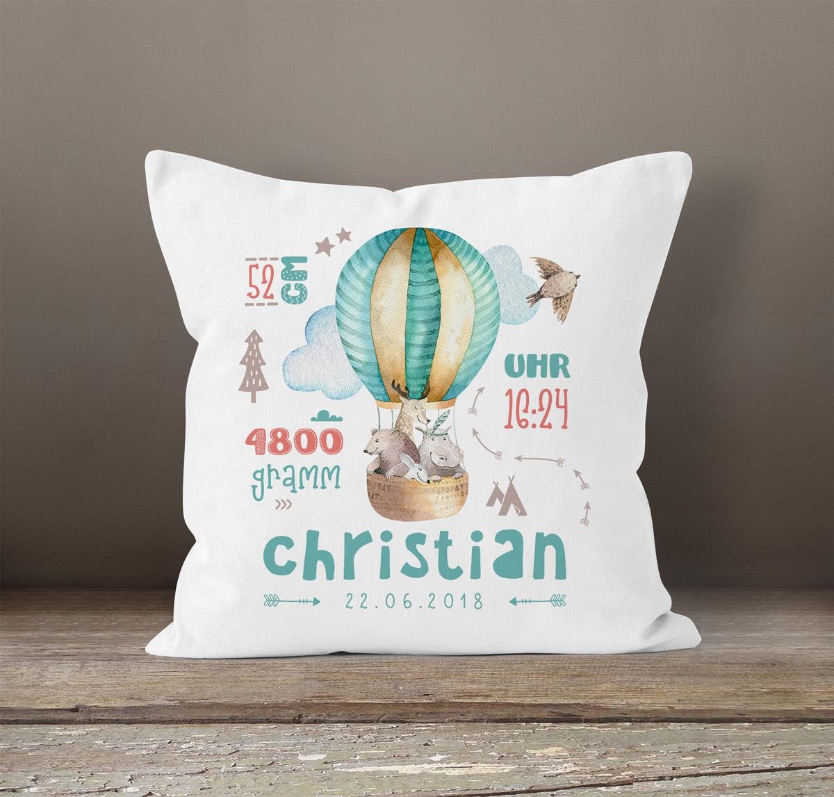Customizable Pillow for Birth Hot Air Balloon Birth Pillow | Etsy
