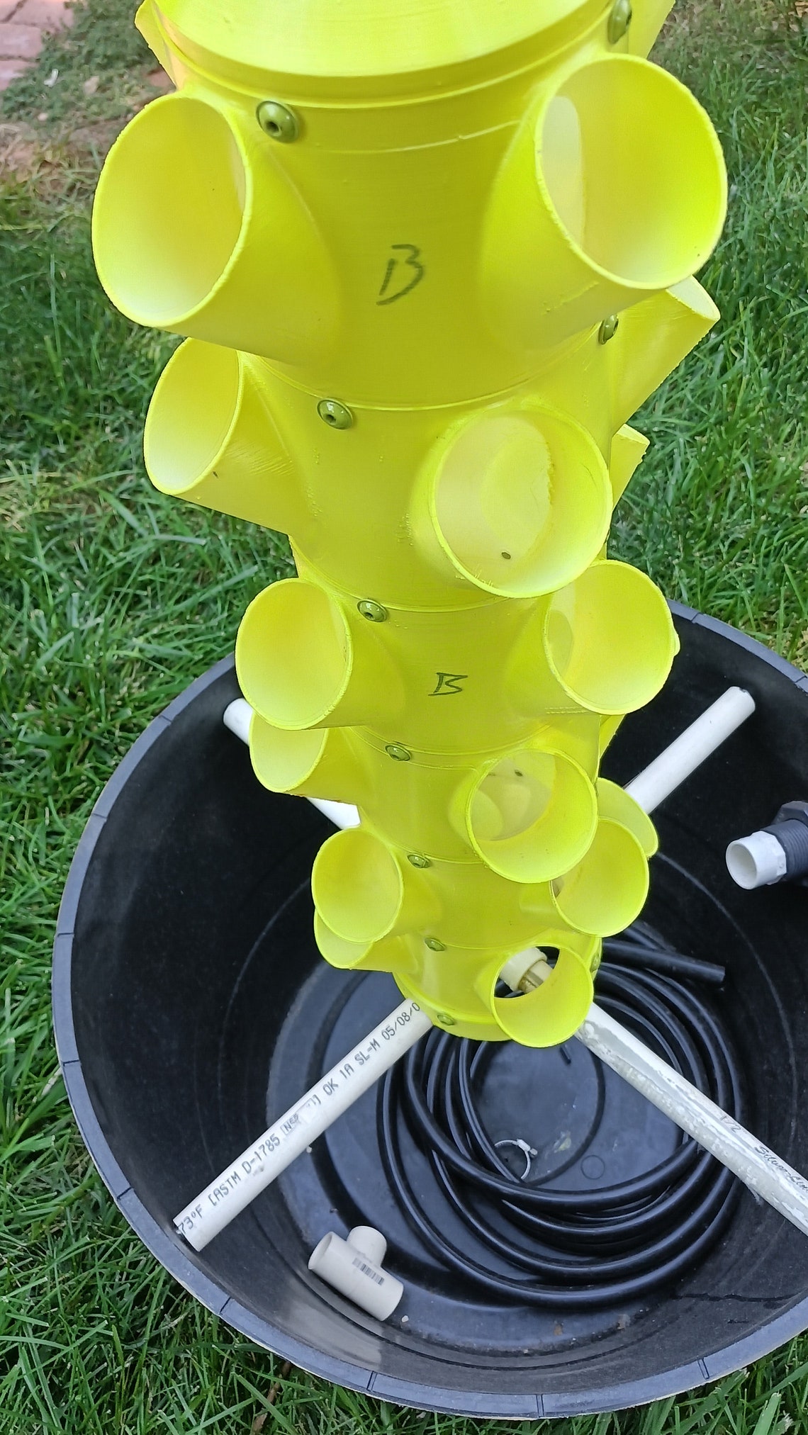 3D Print Files Hydroponics Tower 4in(100mm) Diam 2" Net Pots Modular ...
