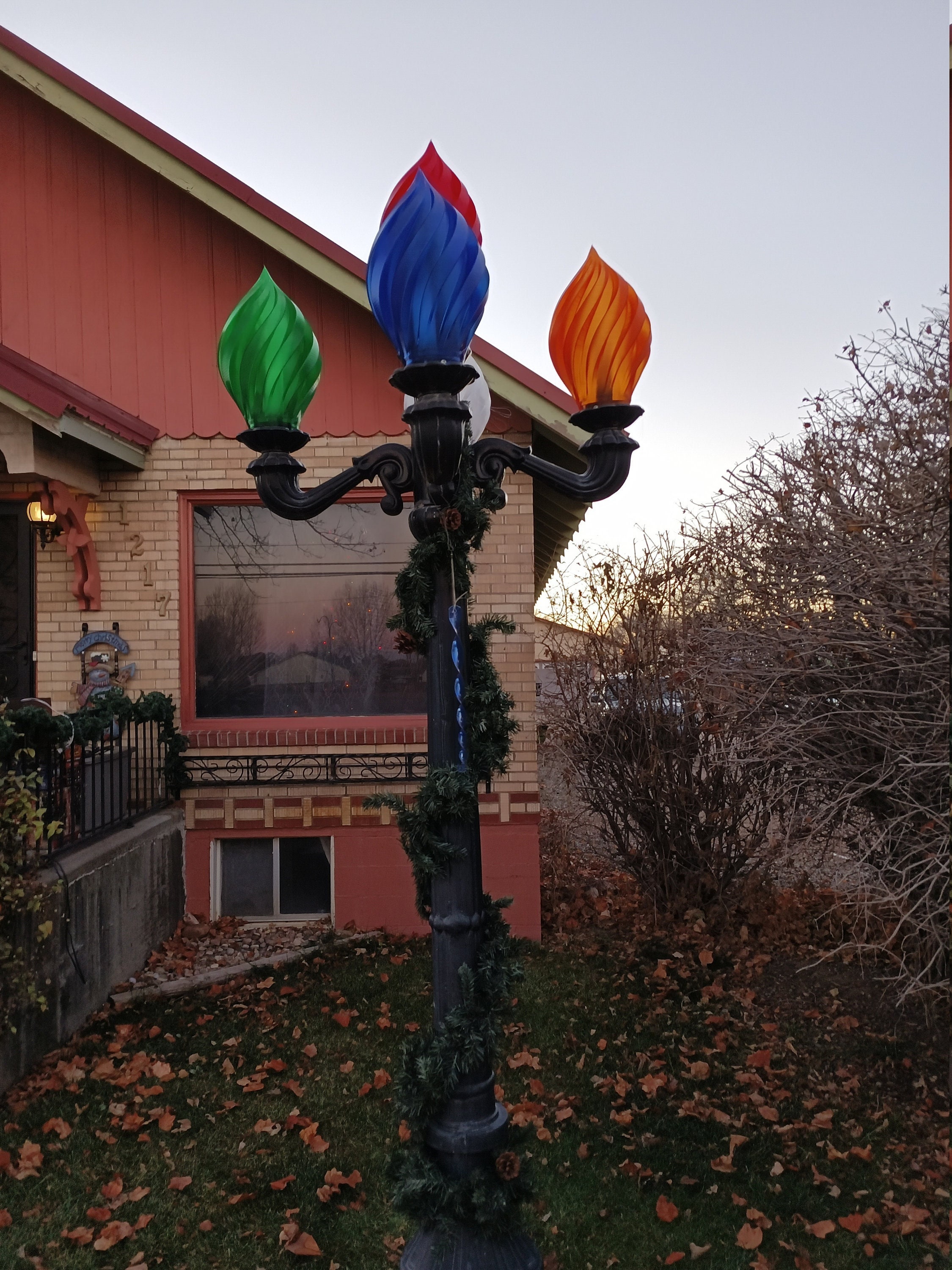 Large Outdoor Lamppost Shades and Covers Multi Color Christmas - Etsy