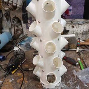 3D Print Files Hydroponics Tower 4in(100mm) Diam 2" Net Pots Modular ...