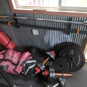 Olympic Standard Barbell Wall Mount Gun Rack Stlye Axel Trap Bar Squat ...