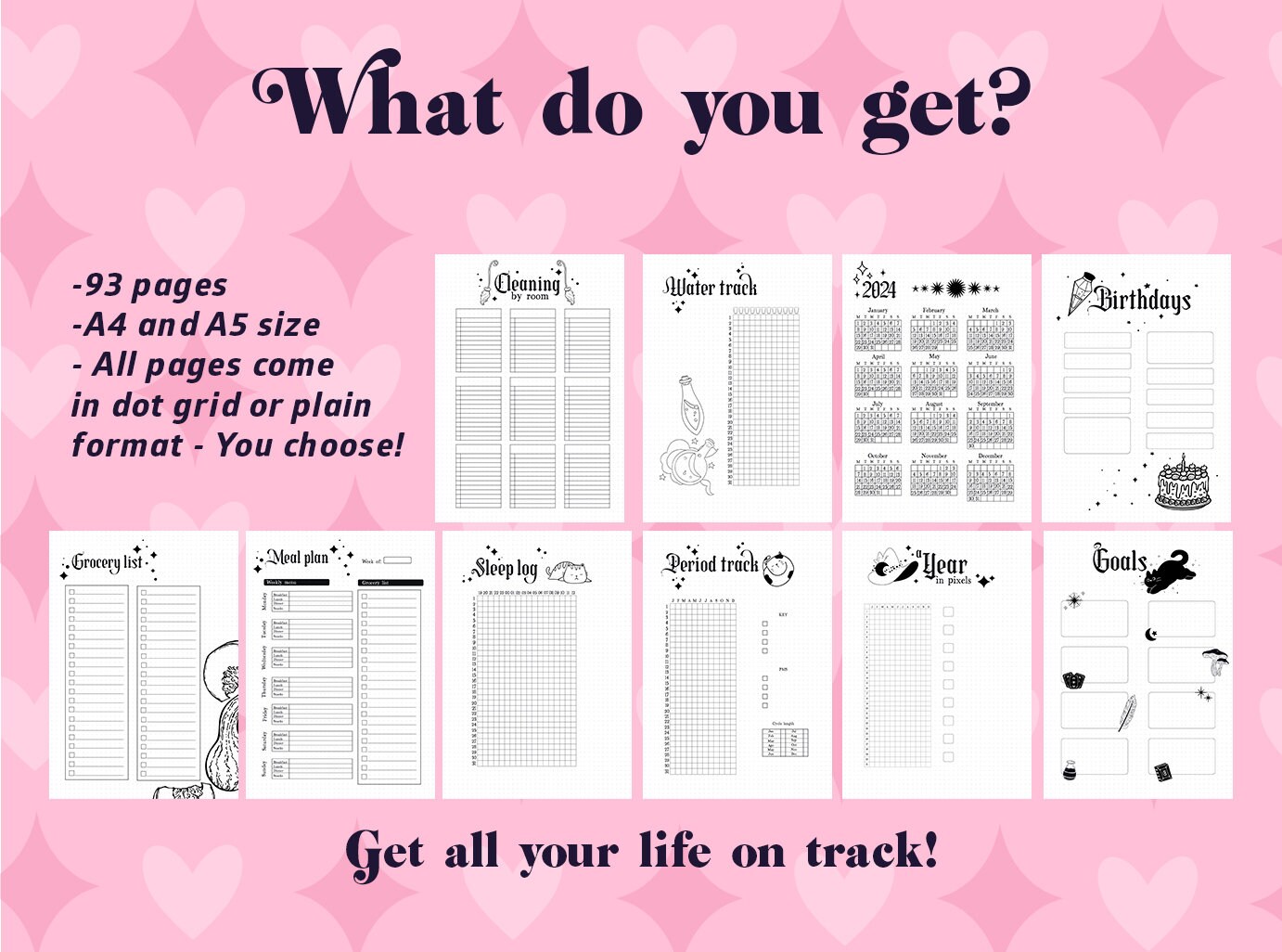 Printable Bullet Journal Bundle, Bullet Journal Printables, Premade ...