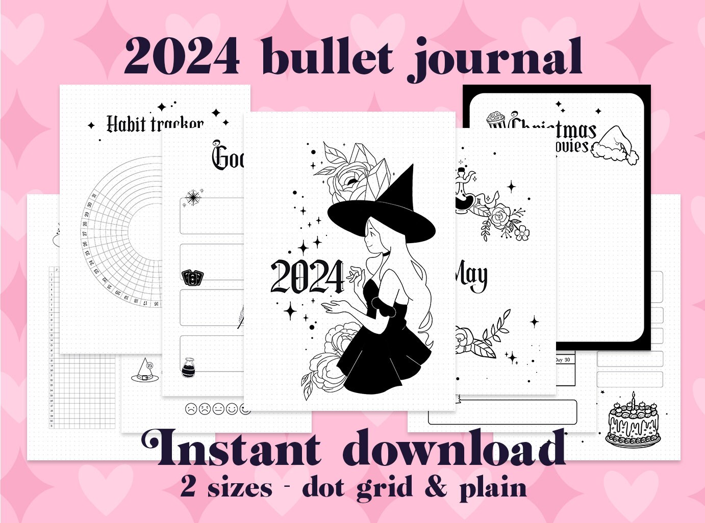 Printable Bullet Journal Bundle, Bullet Journal Printables, Premade ...