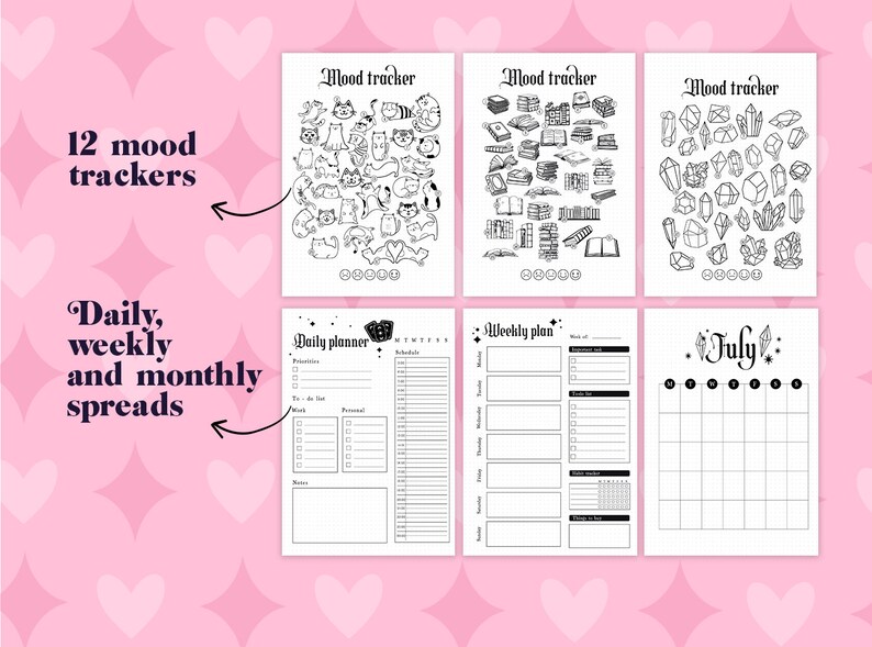 Printable Bullet Journal Bundle, Bullet Journal Printables, Premade ...