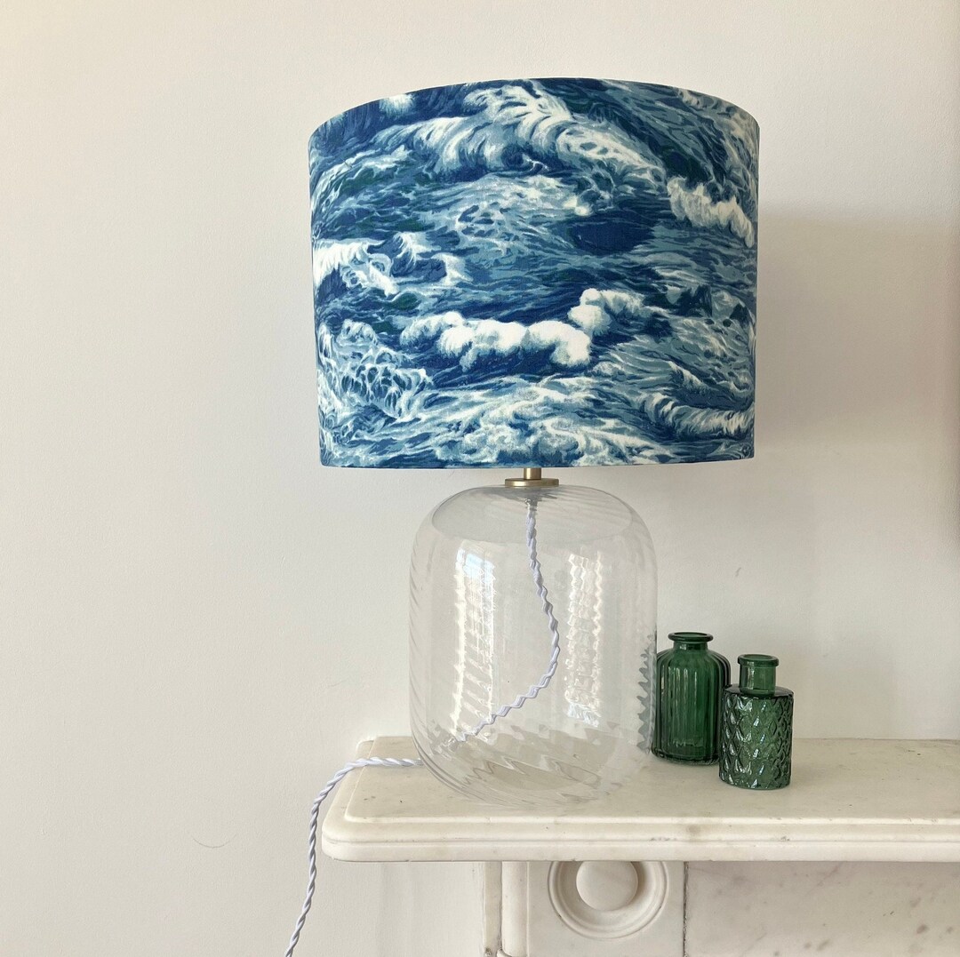 30cm Ocean Sea Waves Lampshade, Coastal Decor, Seaside Decor, Beach ...
