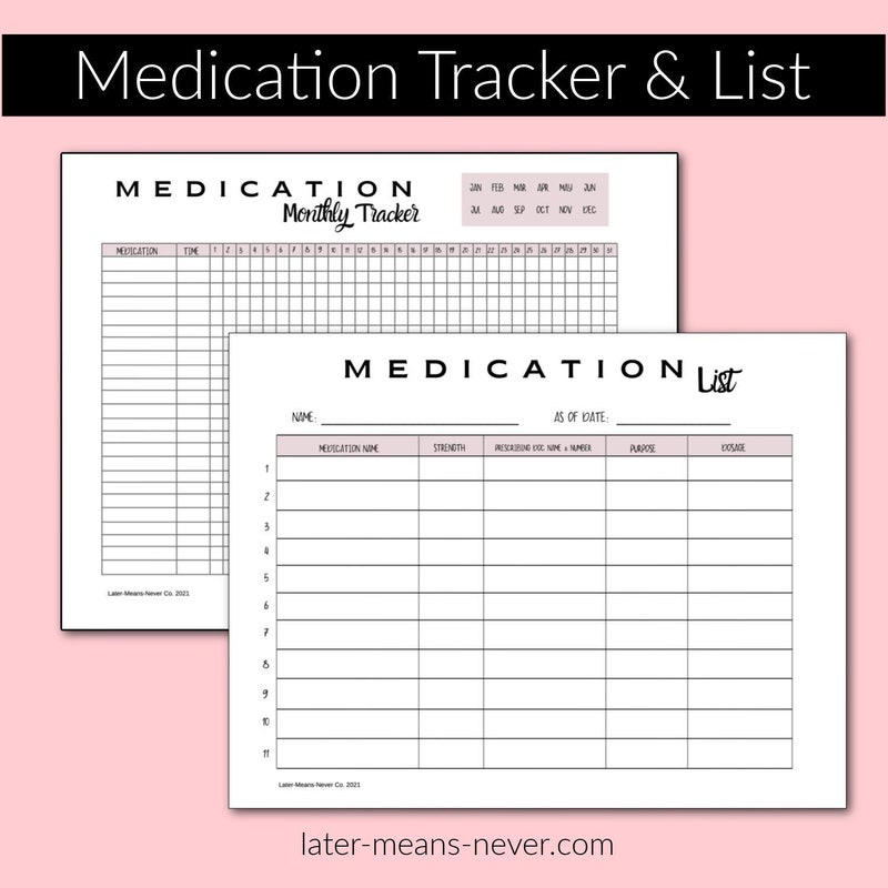 Medications List - Etsy