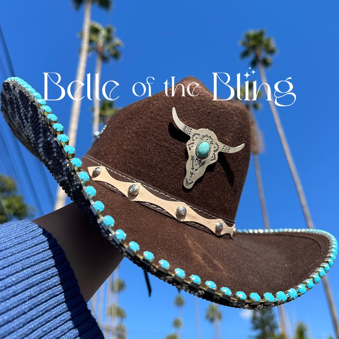 Turquoise Cowgirl Hat, Country Wedding, Gifts for Her, Bachelorette ...