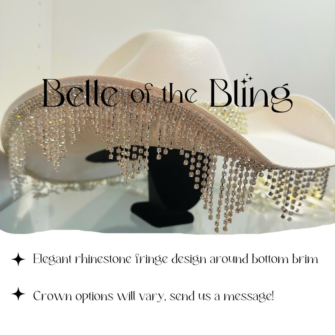Elegant Bridal Rhinestone Cowgirl Hat, Country Wedding, Quinceañera ...