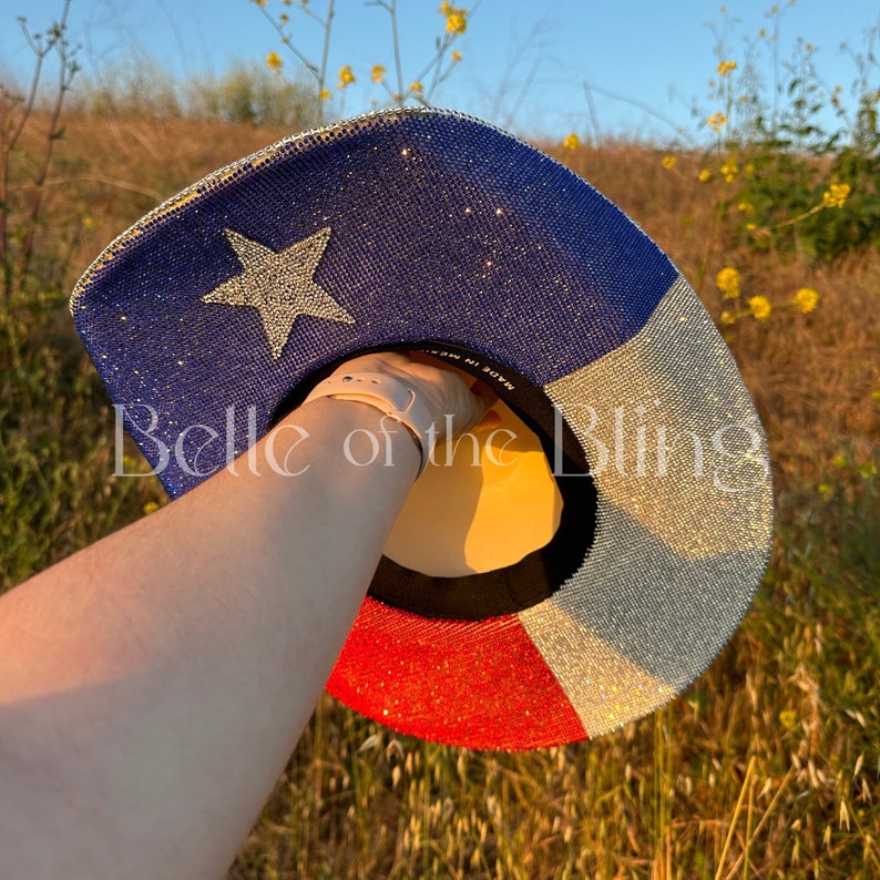Texas Flag Rhinestone Cowgirl Hat, NFR, 4th of July, Bling Cowboy Hat ...