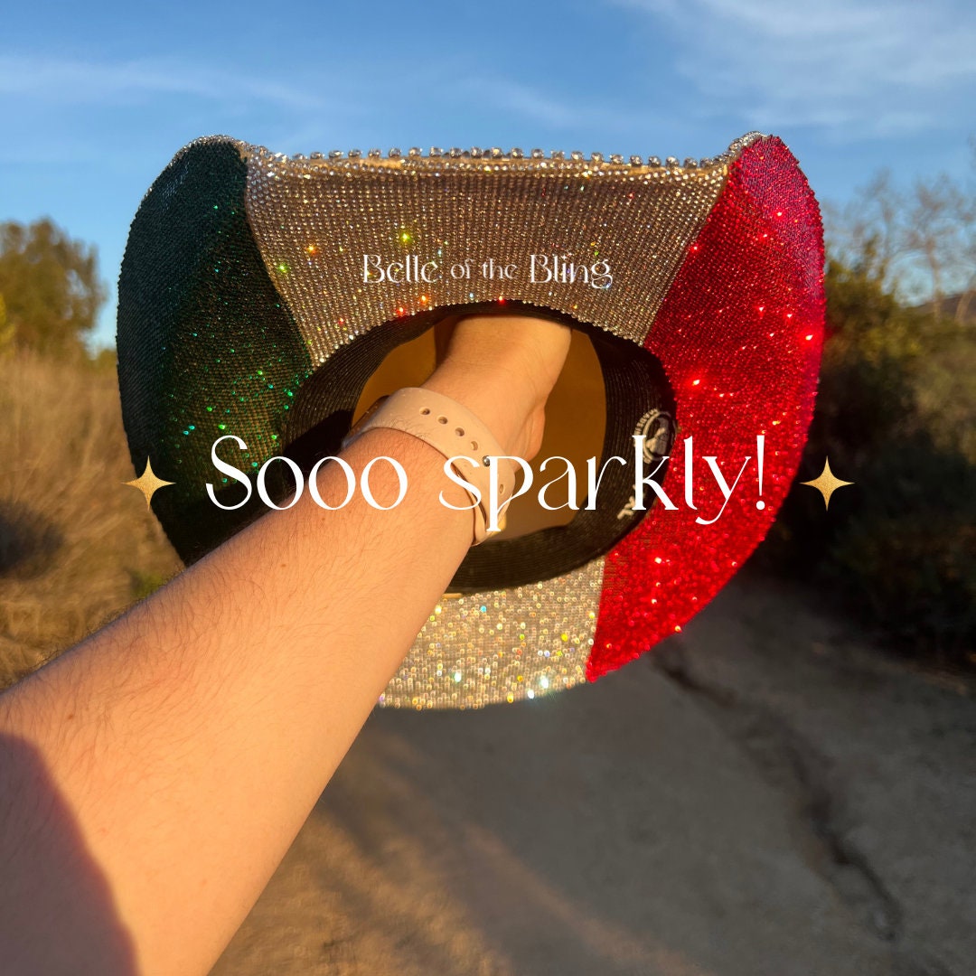 Mexican Flag Rhinestone Cowgirl Hat, Country Wedding, Boda Mexicana ...