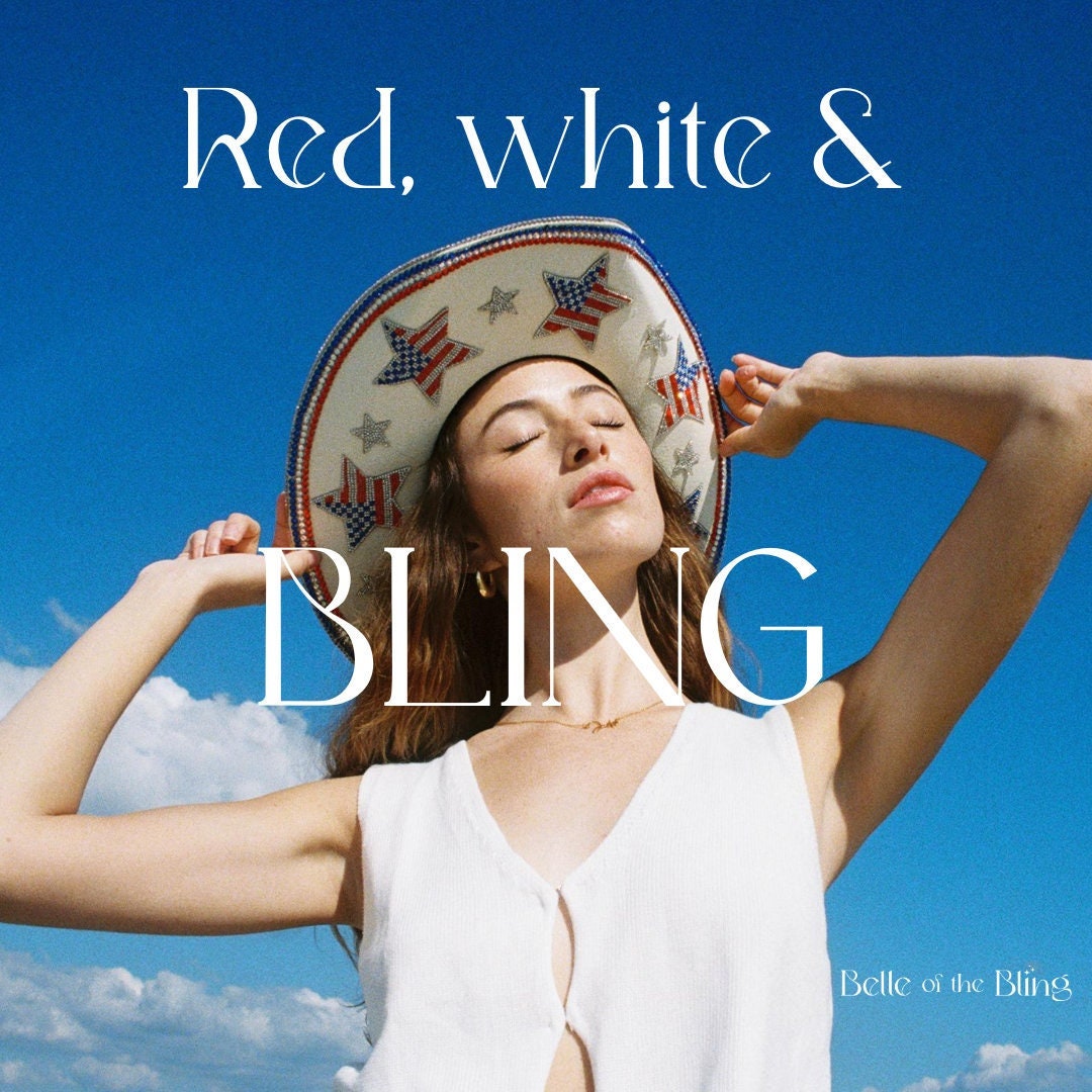 Fourth of July Cowboy, Bling Star Cowboy Hat, Bling Hat, NFR Hat, Rodeo ...