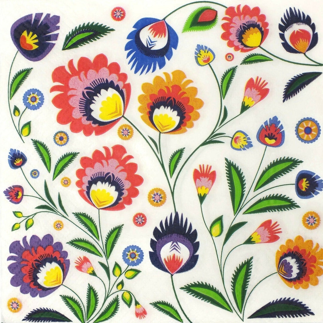 PAW Paper Napkin polish Folk Serviette for - Etsy UK