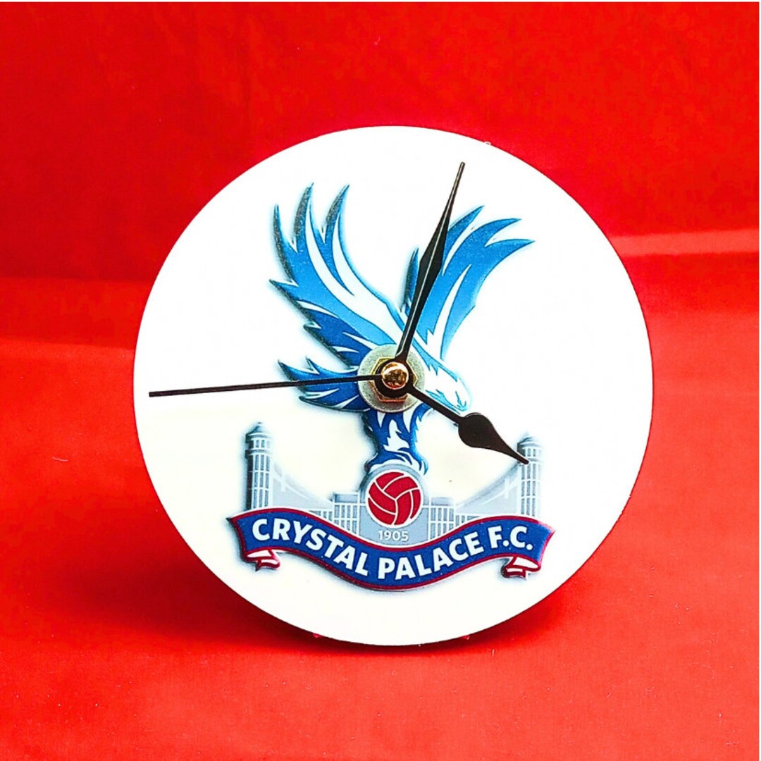Quartz Upcycled CD Clock, Crystal Palace Badge. Free-standing or Wall ...