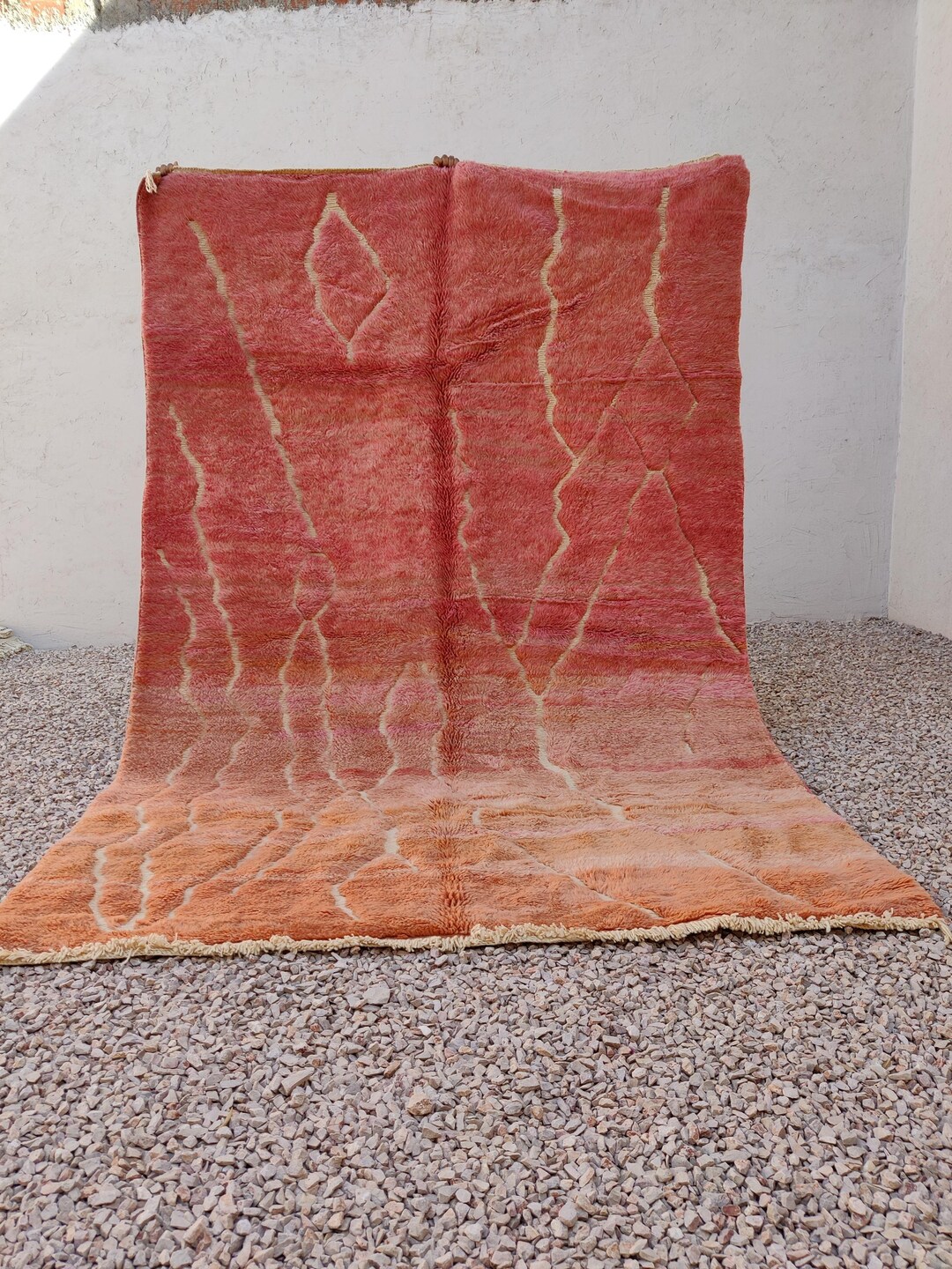 Terracotta Abstract Wool Carpet, Red Earth Marble Decor, Custom Beni ...