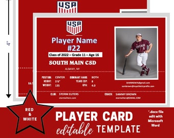 Player Card - Athletic Profile Player Card Template - Black and Orange ...