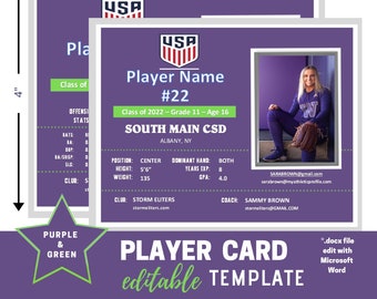 Player Card - Athletic Profile Player Card Template - Black and Orange ...