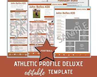Track and Field Athletic Profile Deluxe Template | Etsy