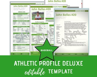 Track and Field Athletic Profile Deluxe Template | Etsy