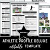 Baseball Athletic Profile Deluxe Template Black Editable Athletic ...
