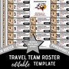 Travel Team Roster Template - Carolina Blue - 24 Players per Page ...