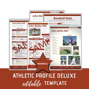 Baseball Athletic Profile Deluxe Template the Crimson - Etsy