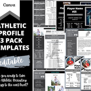The 3 Pack - Editable Athletic Profile Templates | College Sports ...