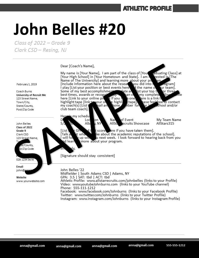 Baseball - Athletic Profile Deluxe Template - Black - Etsy