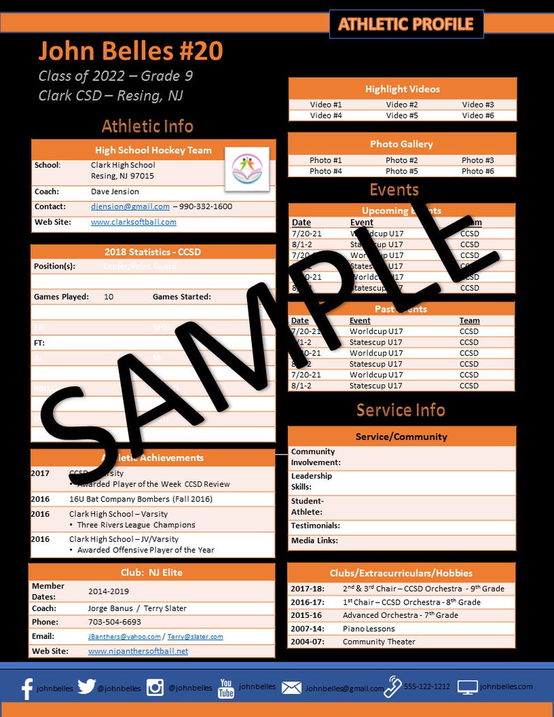 Basketball - Athletic Profile Deluxe Template Dark Style | Powerpoint ...