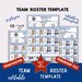 Travel Team Roster Template Red White & Blue Deluxe 12 Players (Instant ...