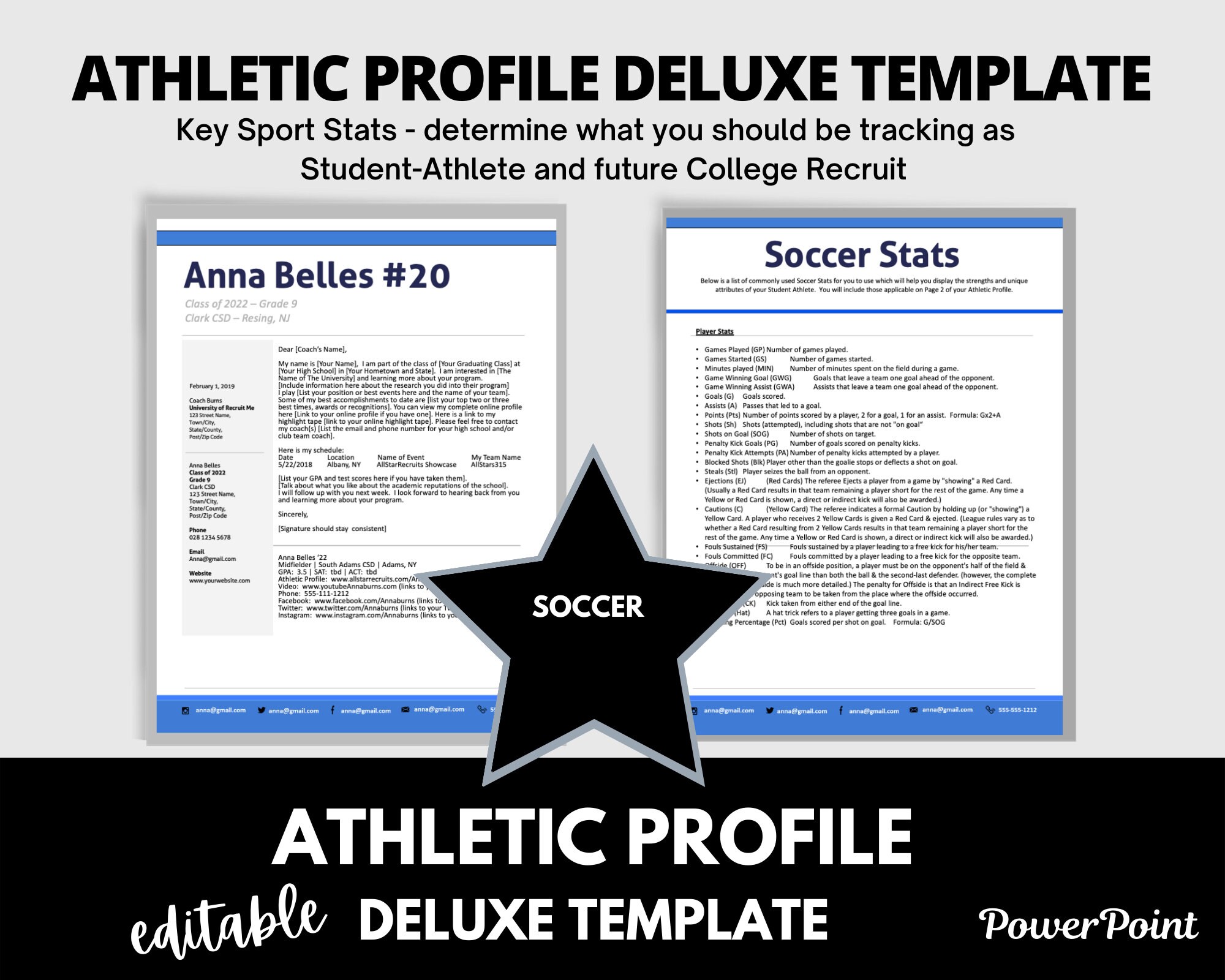 Soccer - Athletic Profile Deluxe Template | the Blues | Powerpoint ...