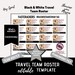 Travel Team Roster Template - Black & White - 15 Players - Etsy