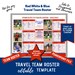 Travel Team Roster Template - Red White & Blue - Etsy