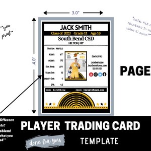 Player Trading Card | DONE FOR YOU | Digital Player Card - Any Sport ...