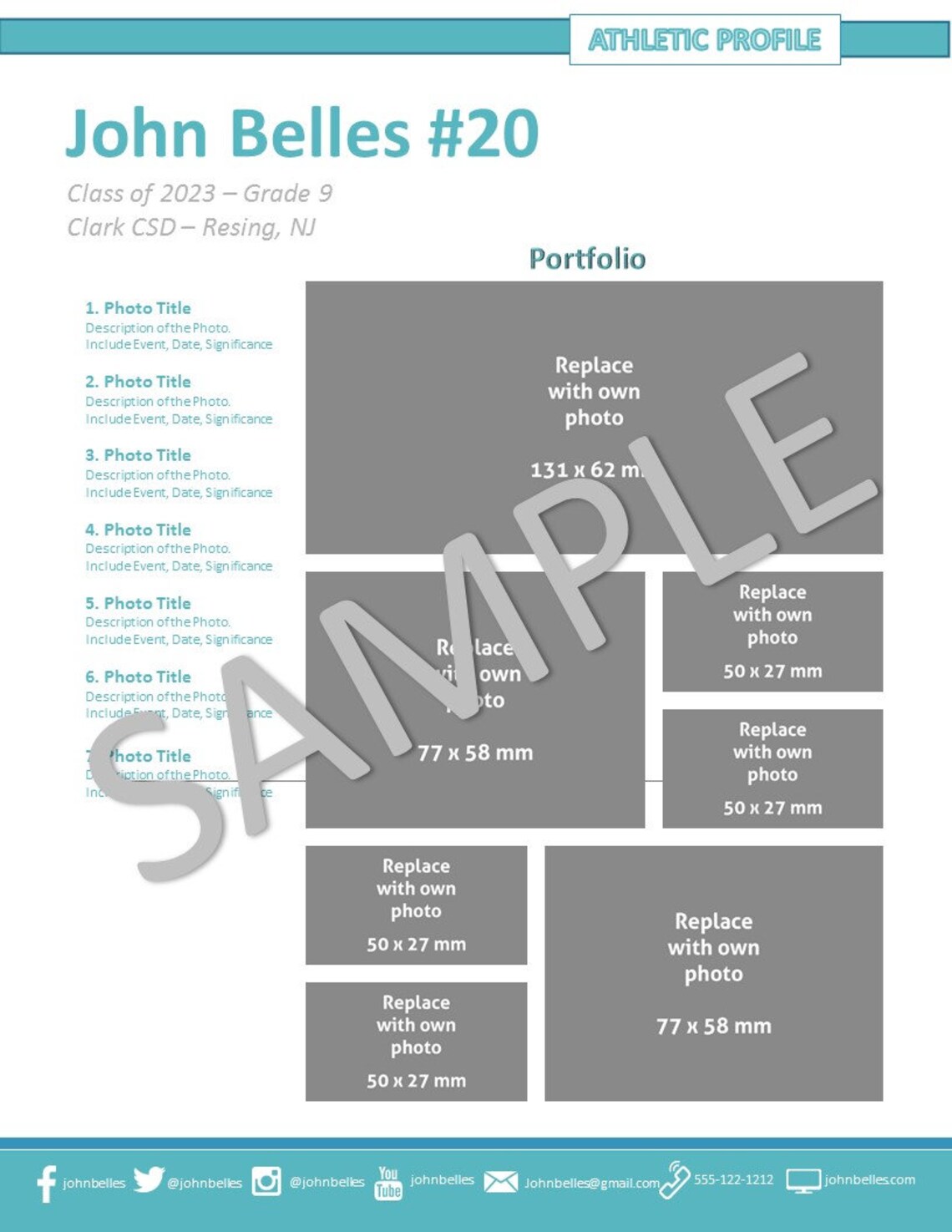 Swim and Dive - Athletic Profile Deluxe Template - Etsy