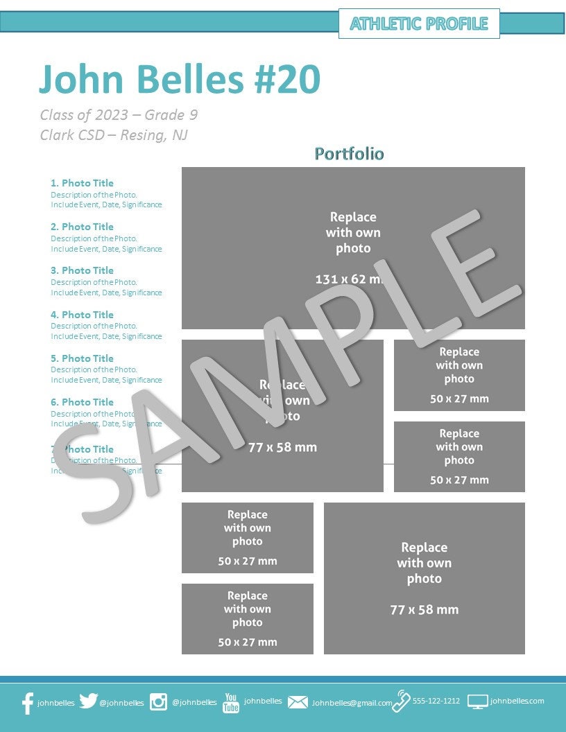 Swim and Dive - Athletic Profile Deluxe Template - Etsy