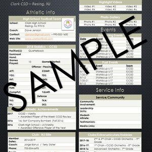 Football - Athletic Profile Deluxe Template Rugged Style - Etsy