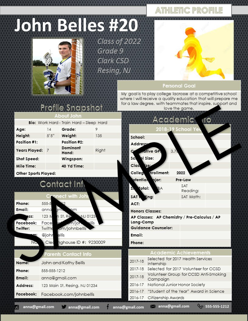 Done for You Customized Athletic Profile - Etsy