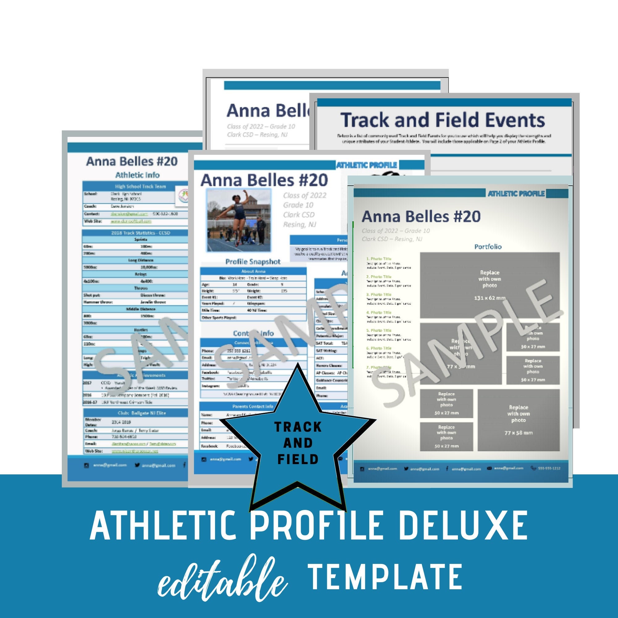 Track and Field - Athletic Profile Deluxe Template - Etsy