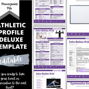 Gymnastics - Athletic Profile Deluxe Template (powerpoint File) - Etsy