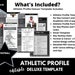 Football Athletic Profile Deluxe Template Black Editable Athletic ...