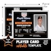 Player Card - Athletic Profile Player Card Template - Black and Orange ...