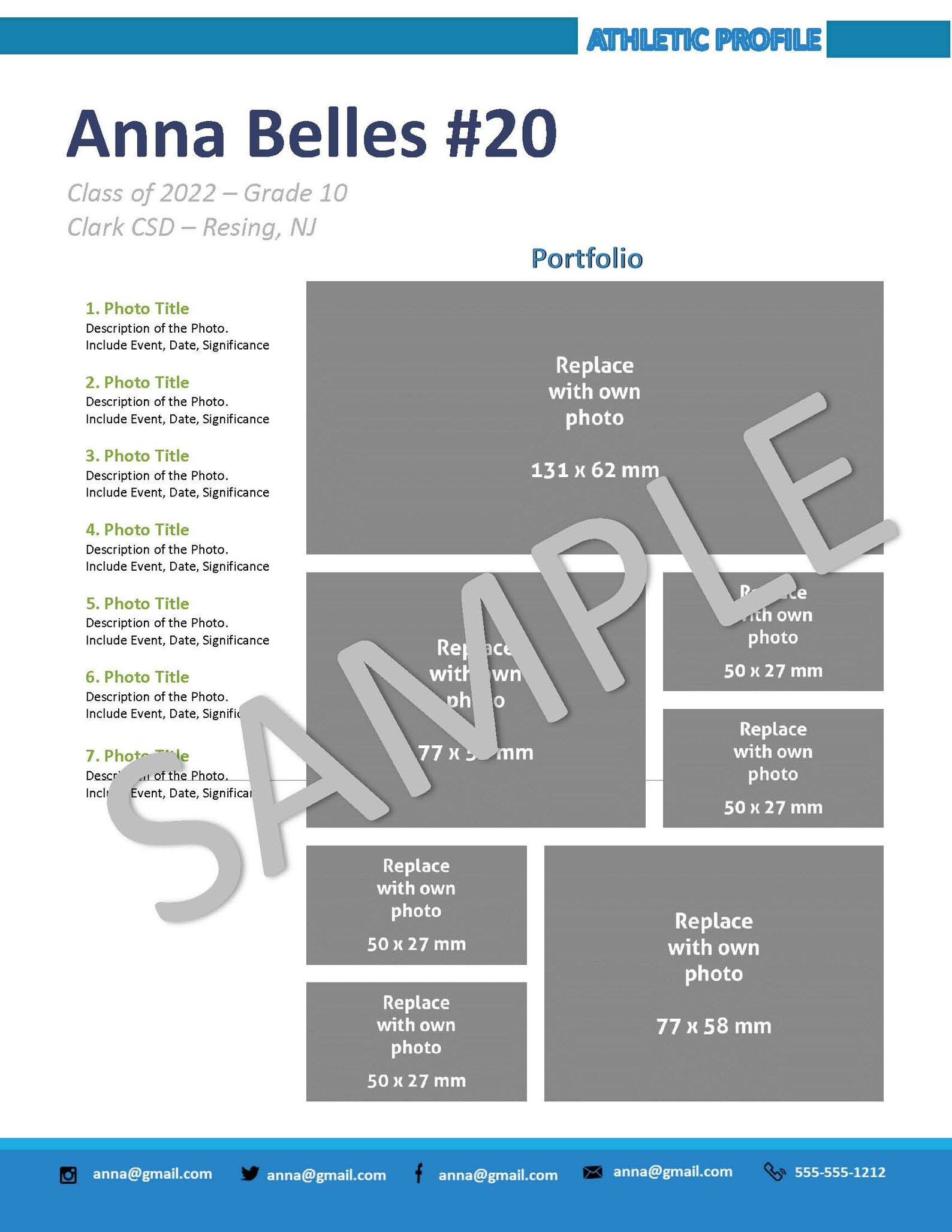 Track and Field - Athletic Profile Deluxe Template - Etsy