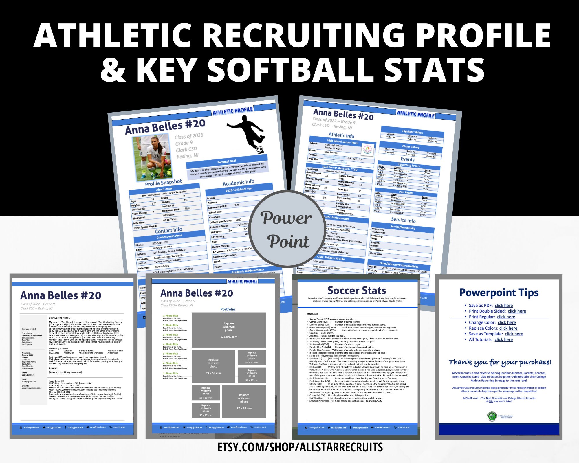 Soccer - Athletic Profile Deluxe Template | the Blues | Powerpoint ...